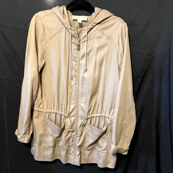 Michael Kors | Sweaters | Michael Kors Light Zip Up Throw Over Khaki ...
